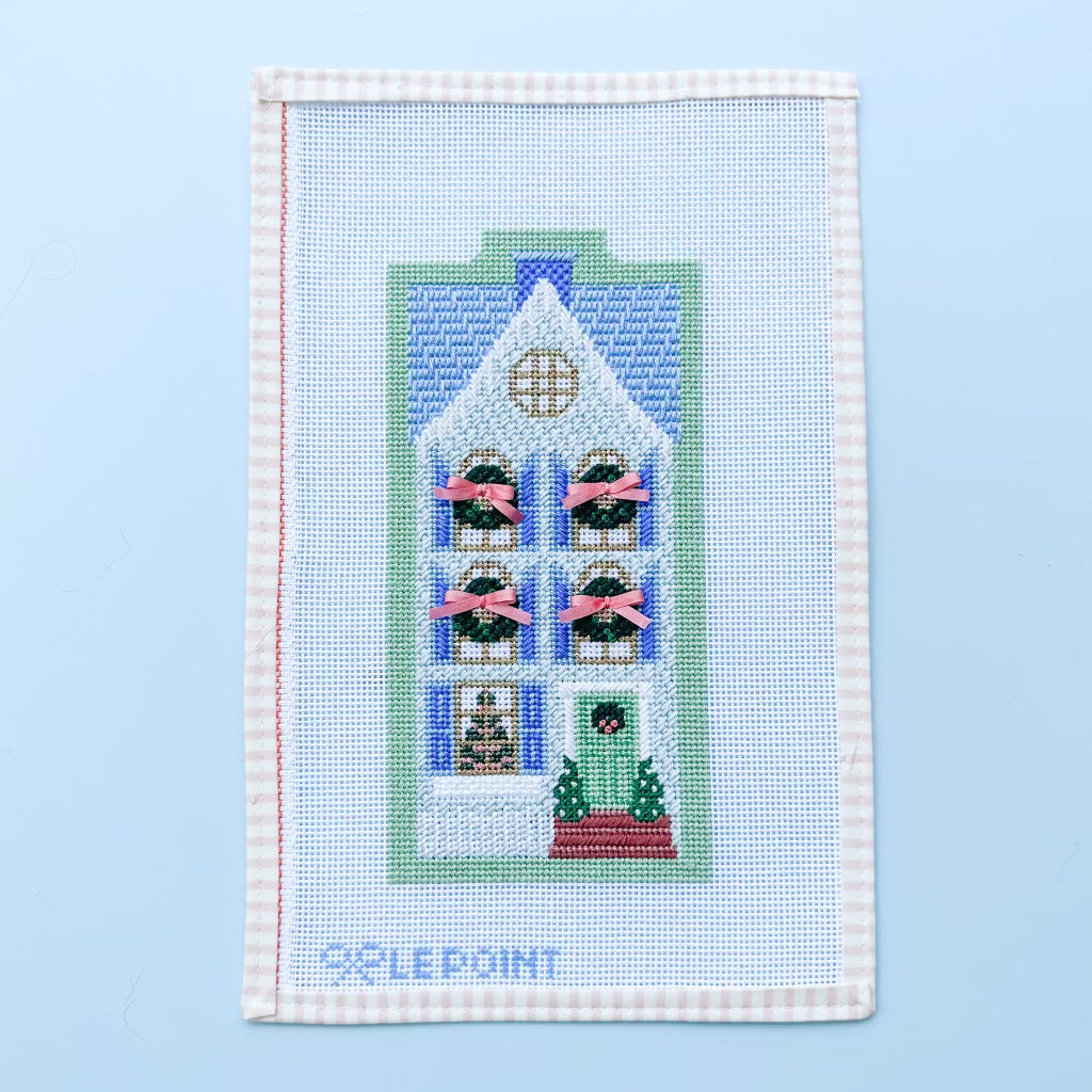 Stitch Guide for Le Point Studio Blue Row House – Stitch Style Needlepoint