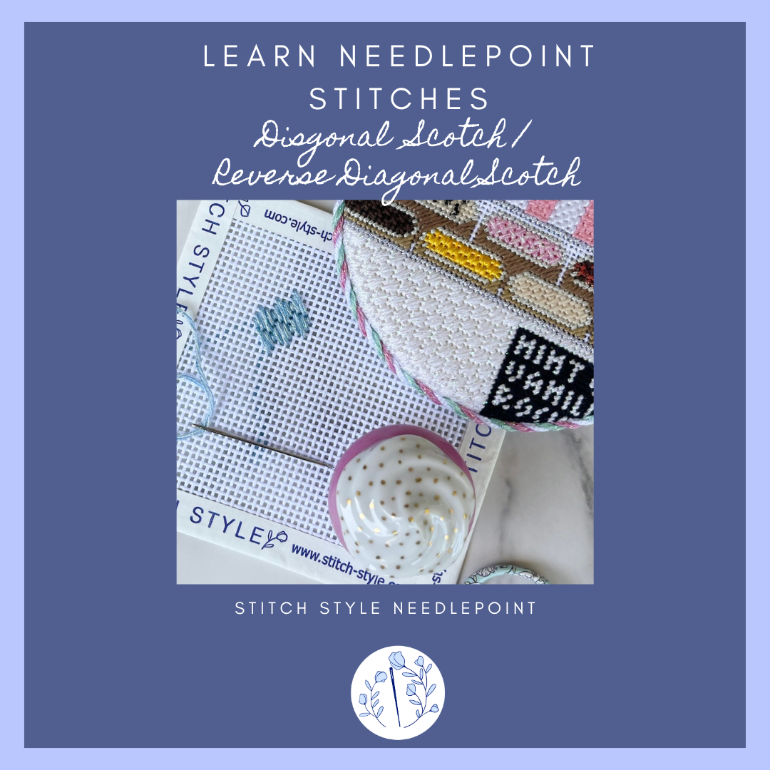 Learn Needlepoint Stitches: Diagonal Scotch Needlepoint Stitch – Stitch ...