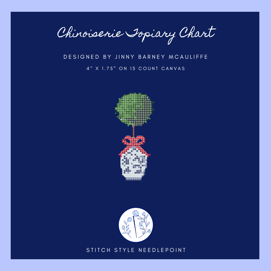 Chinoiserie Topiary Needlepoint Chart – Stitch Style Needlepoint