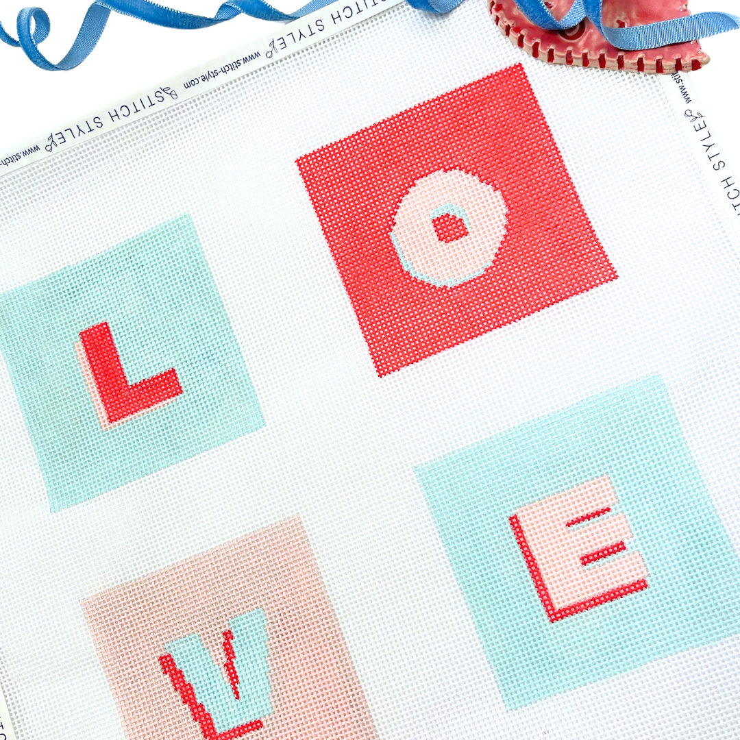 Sirsee: Love Coasters – Stitch Style Needlepoint