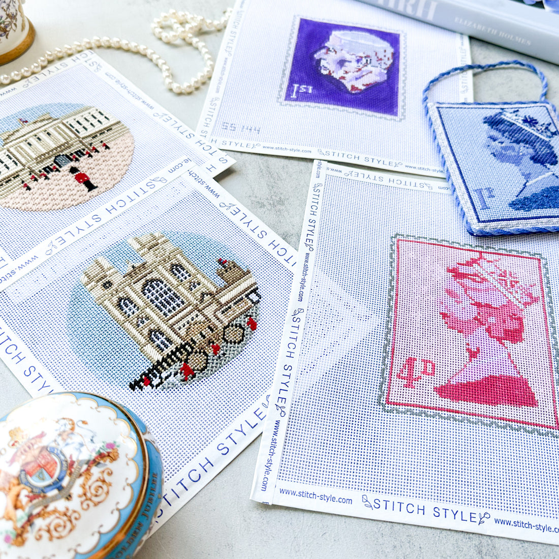 King Charles Stamp Needlepoint Canvas – Stitch Style Needlepoint