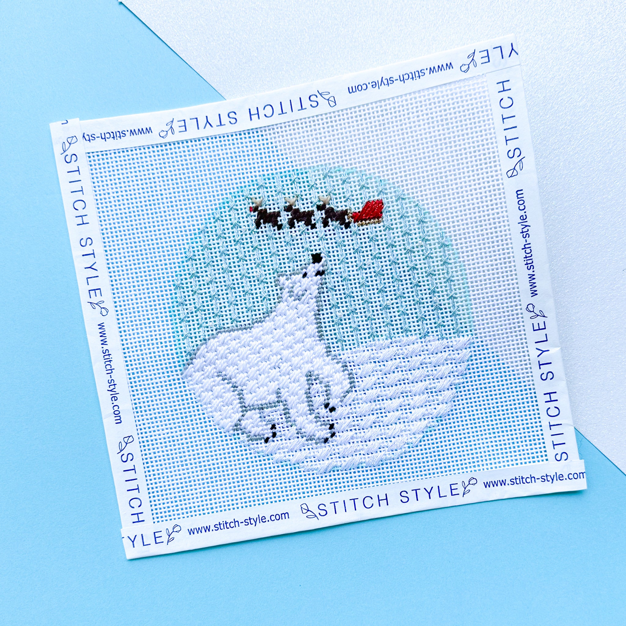 North Pole Needlepoint Canvas: Polar Bear Ornament – Stitch Style ...