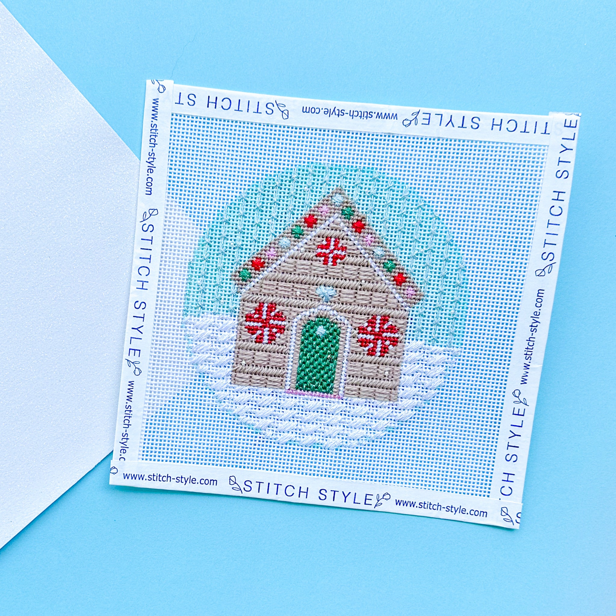 North Pole Needlepoint Canvas: Gingerbread House Ornament – Stitch ...