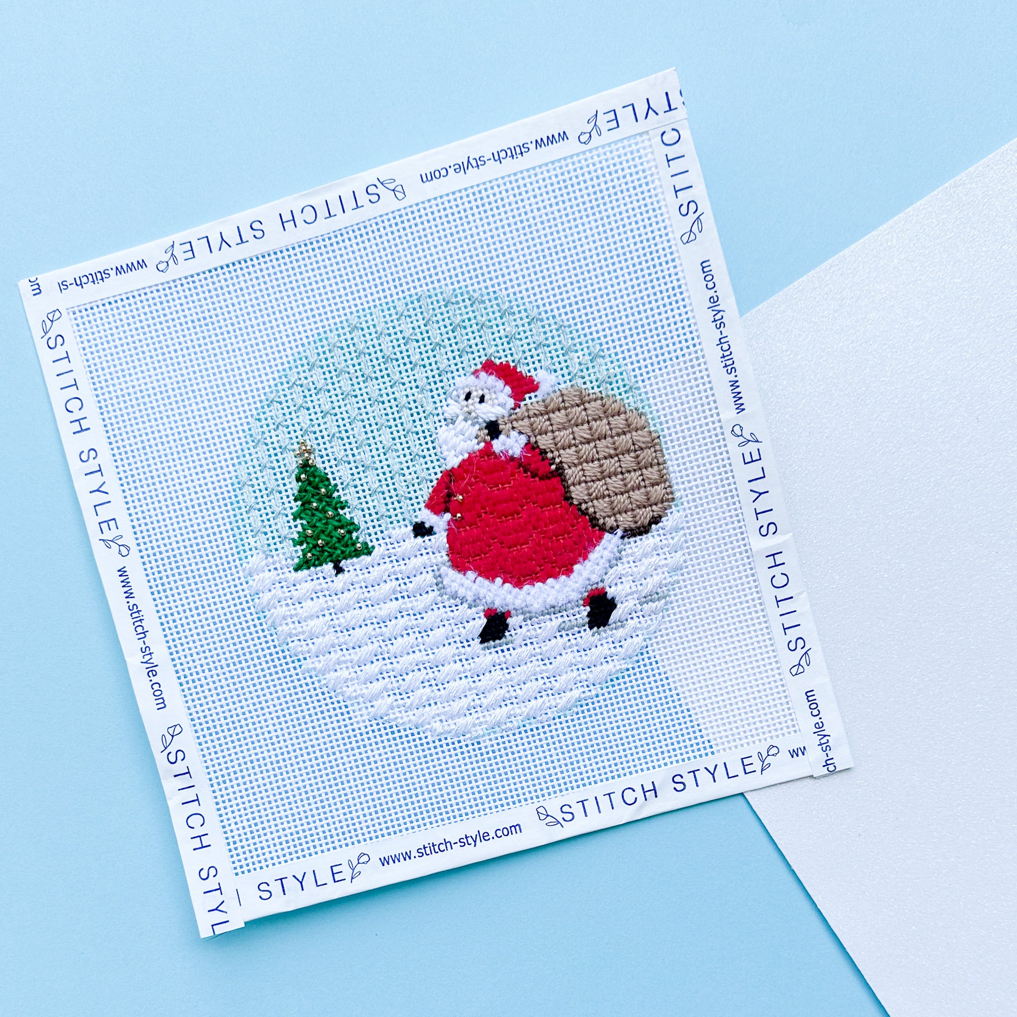 North Pole Needlepoint Canvas: Santa with Toy Sack Ornament – Stitch ...