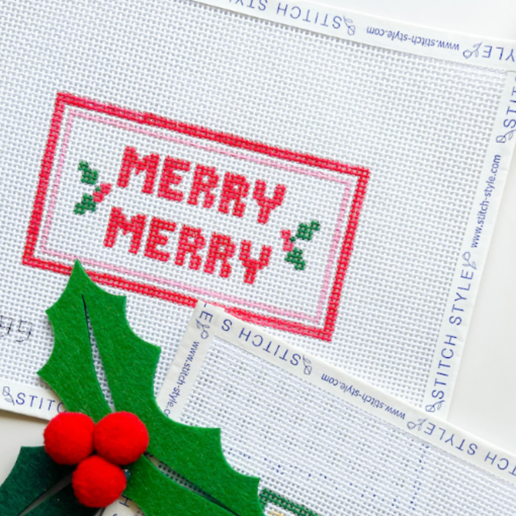 Merry Merry Needlepoint Canvas – Stitch Style Needlepoint