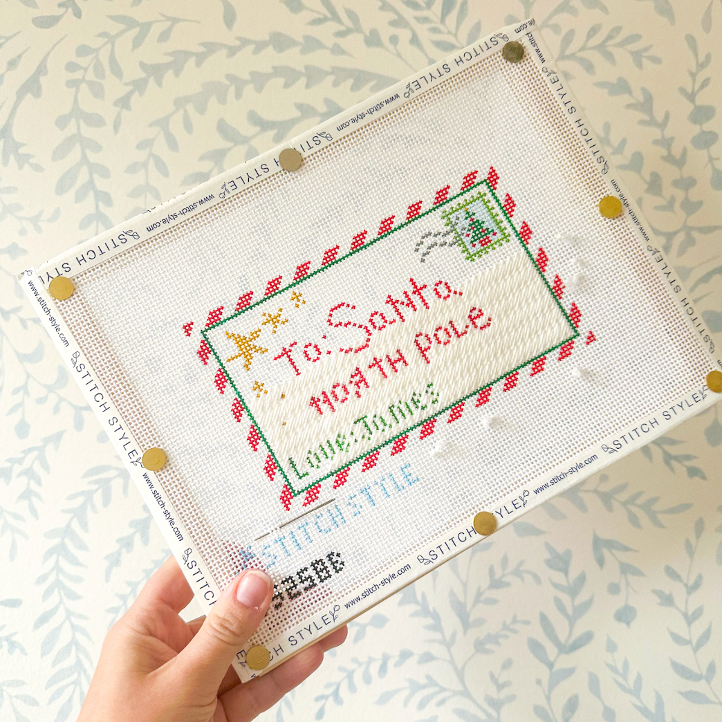 To Santa: North Pole Needlepoint Canvas – Stitch Style Needlepoint