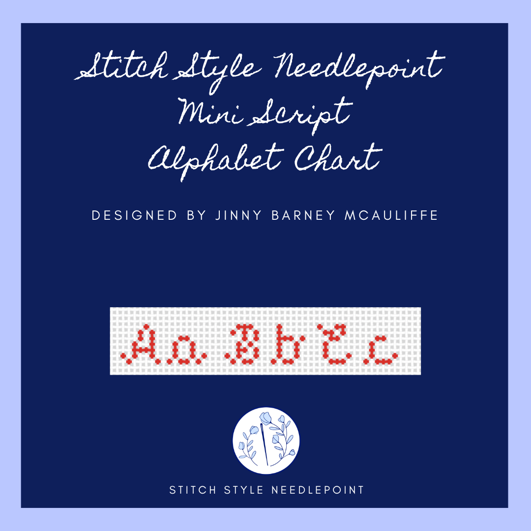 Stitch Style Mini Script Alphabet Chart – Stitch Style Needlepoint
