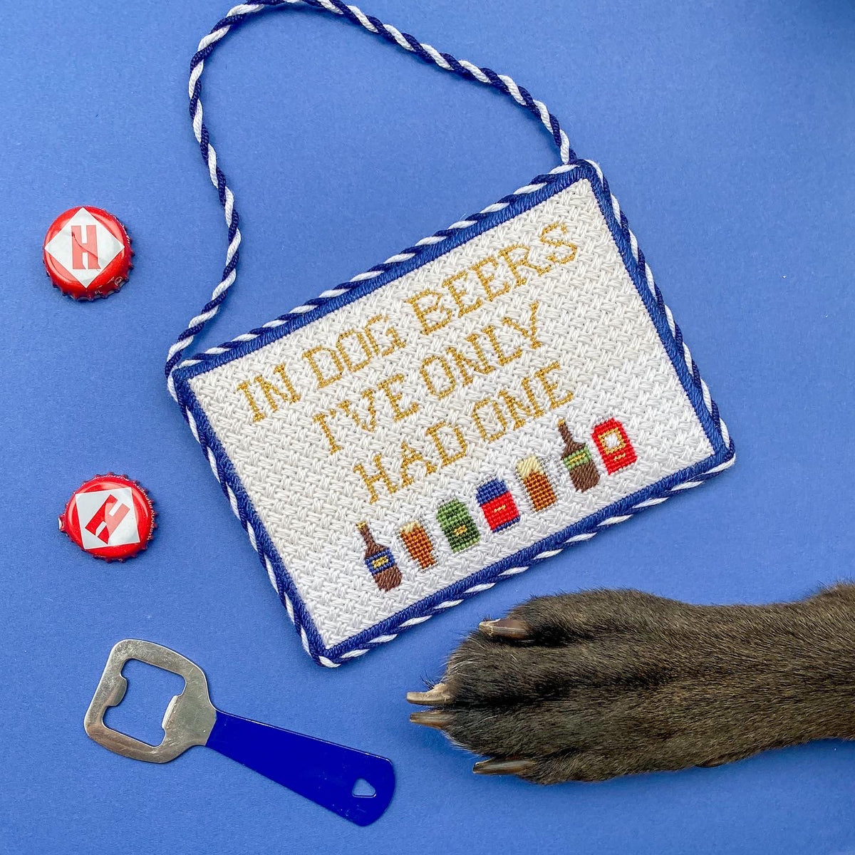Dog Beers Needlepoint Canvas – Stitch Style Needlepoint