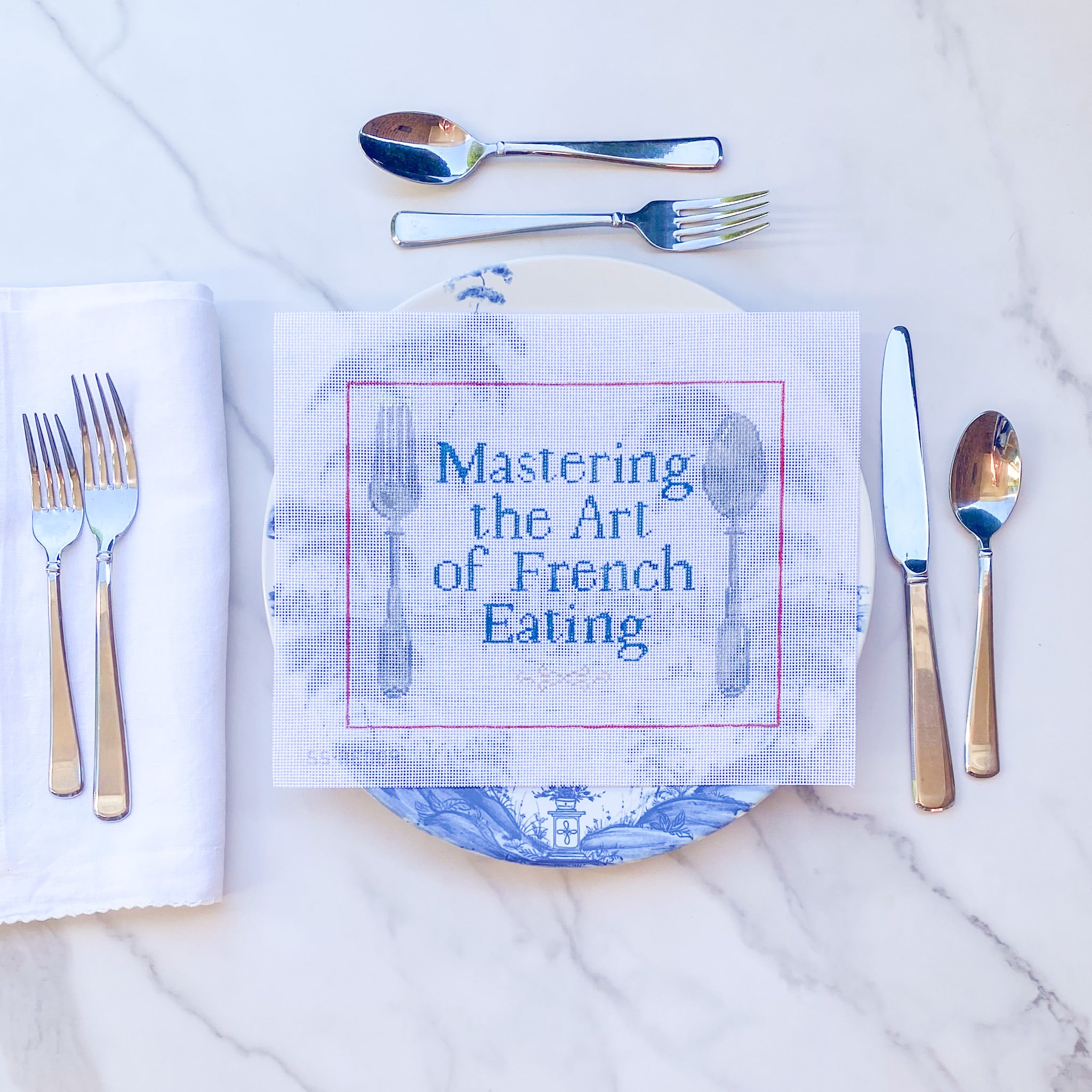 Mastering the Art of French Eating Needlepoint Canvas – Stitch Style ...
