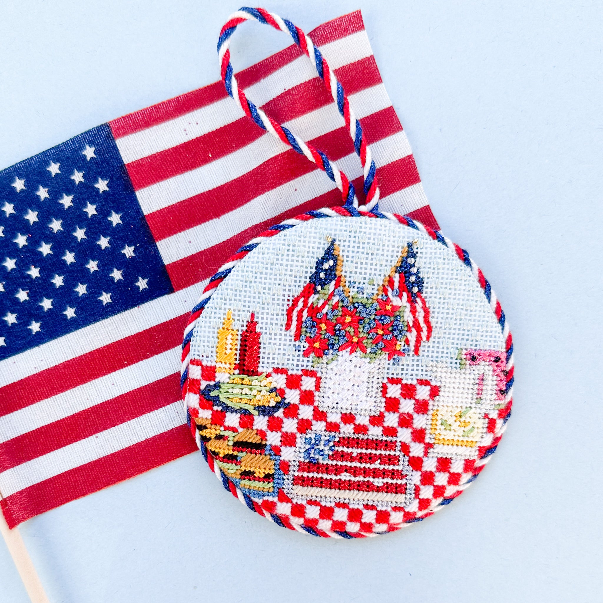 Picnic Table Needlepoint Canvas – Stitch Style Needlepoint