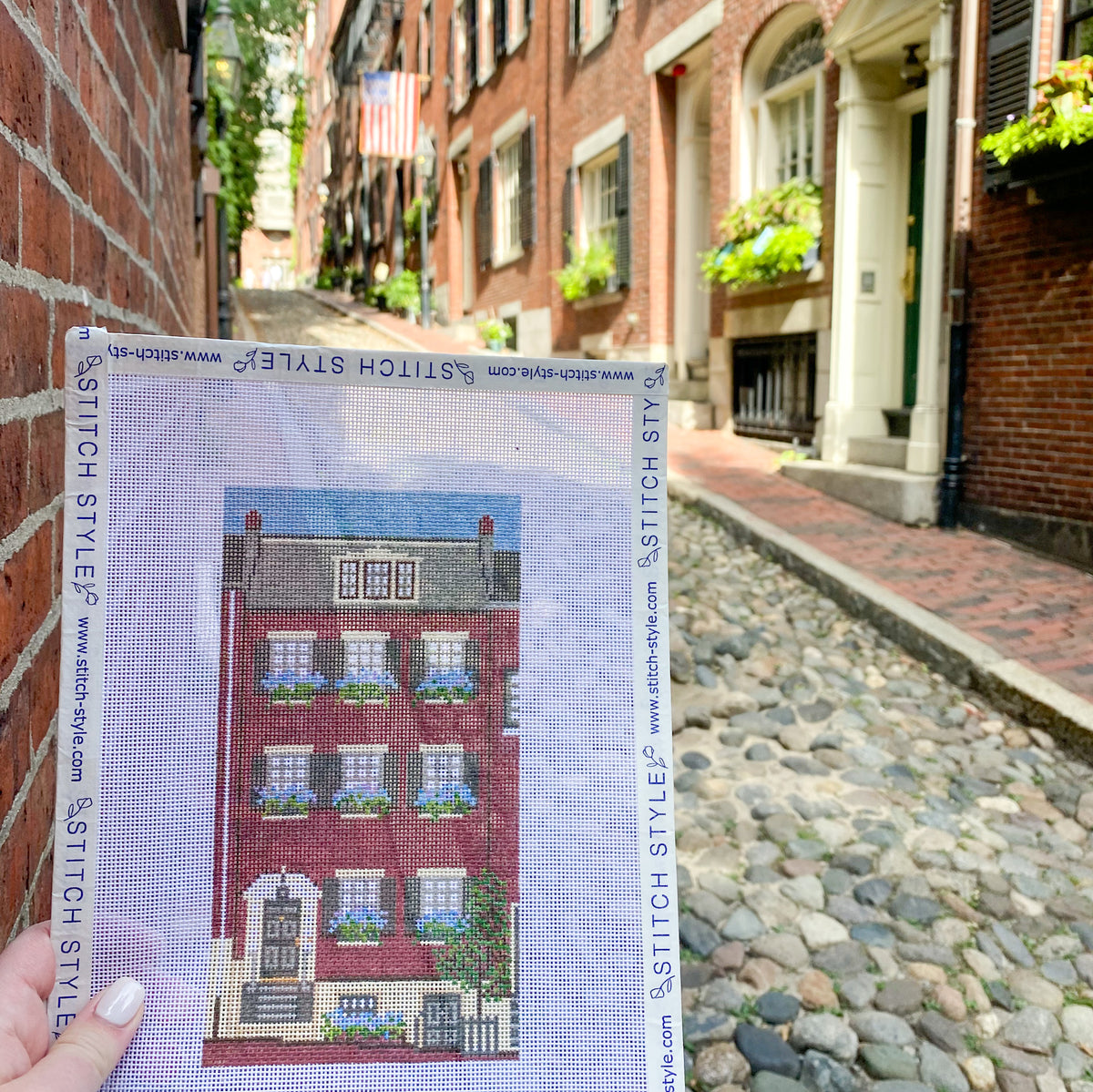 Boston Townhome Needlepoint Canvas – Stitch Style Needlepoint