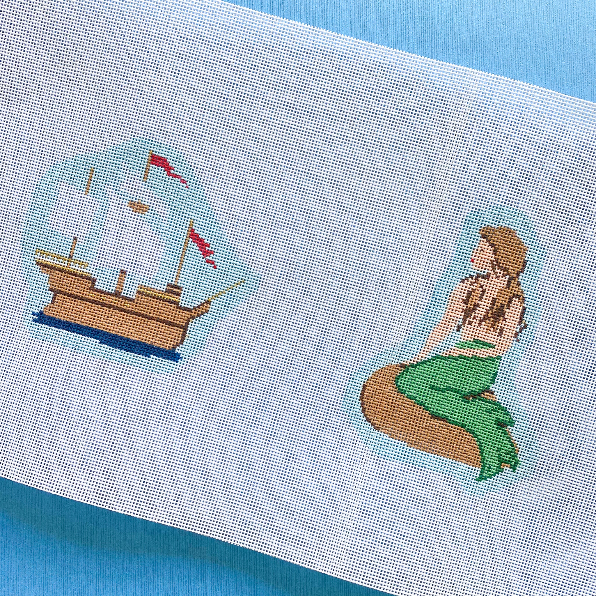 Fairy Tales and Fables: Little Mermaid and Ship Needlepoint Canvas ...