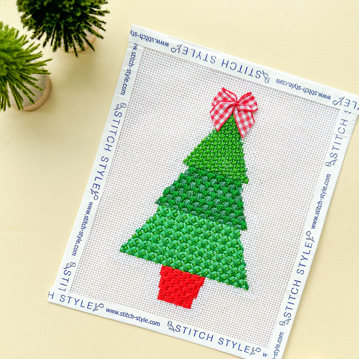 Triangle Trees- Light Needlepoint Canvas – Stitch Style Needlepoint