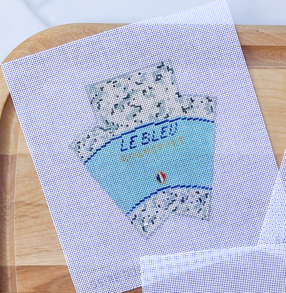3D Wedge of Blue Cheese Needlepoint Canvas – Stitch Style Needlepoint